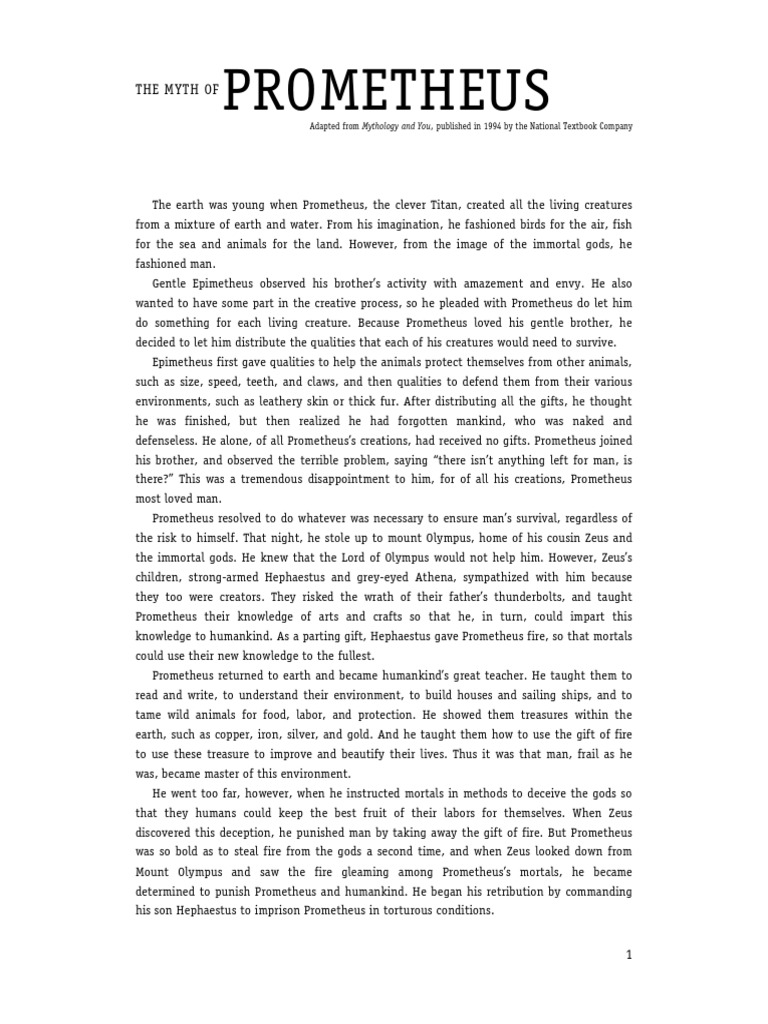 Prometheus and Pandora | Prometheus | Mythology