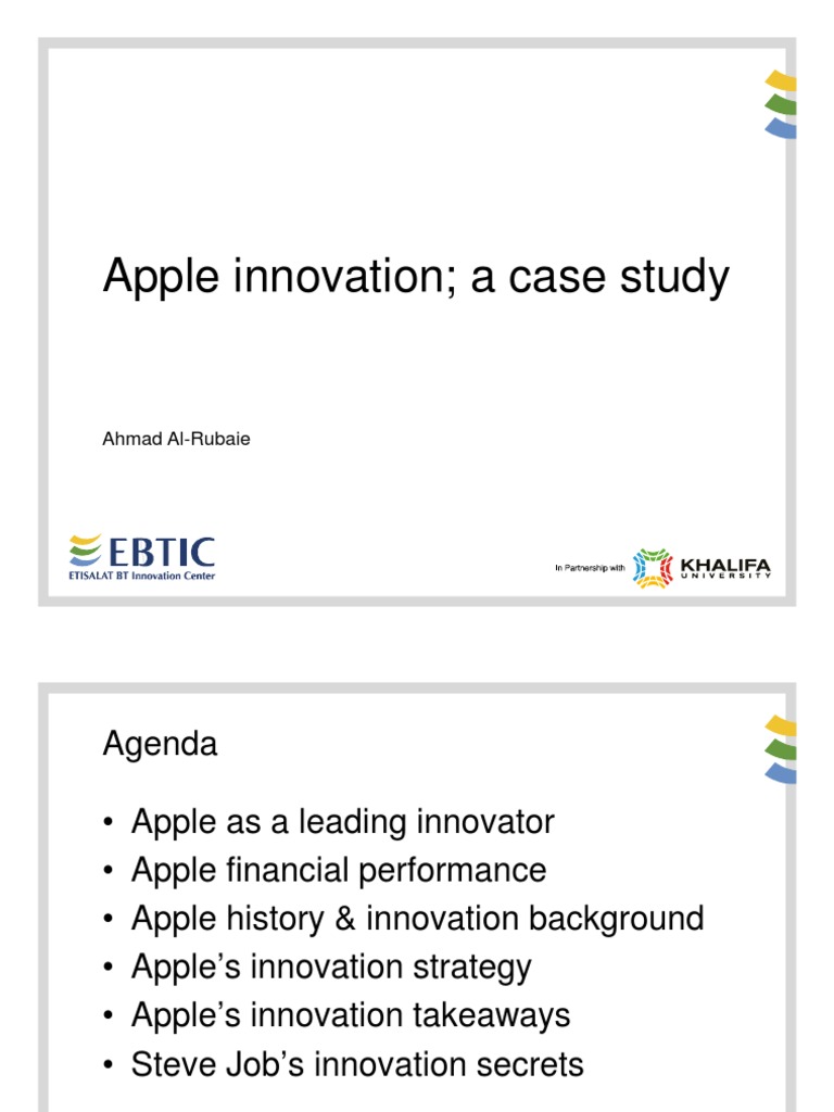 Apple Innovation A Case Study: Ahmad Al-Rubaie | PDF