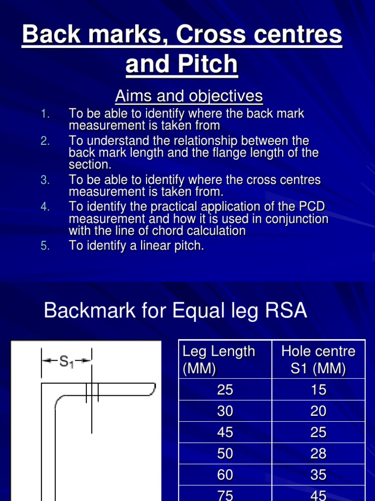 Back Marks, Cross Centres and Pitch | PDF | Mechanical Engineering ...