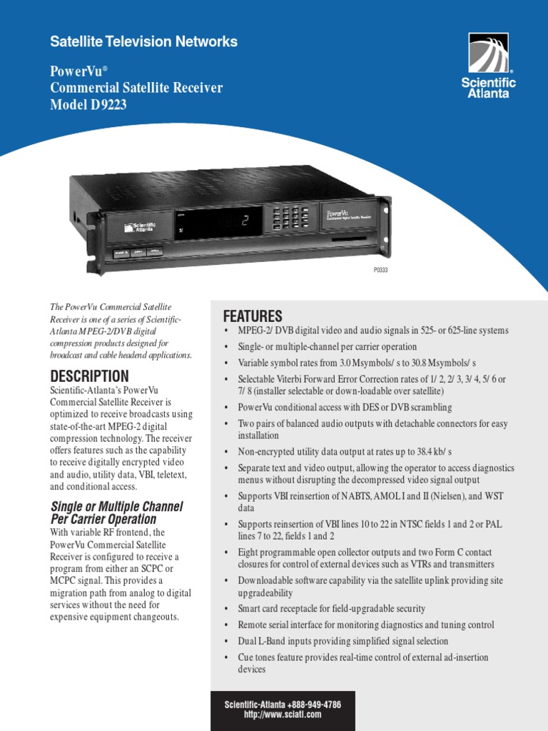 Scientific Atlanta Powervu PDF | PDF | Video | Satellite Television