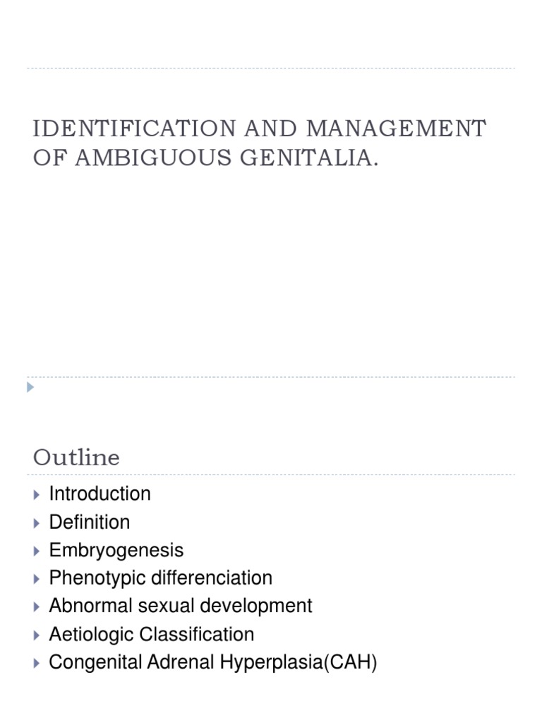 Identification and Management of Ambiguous Genitalia | PDF | Intersex ...