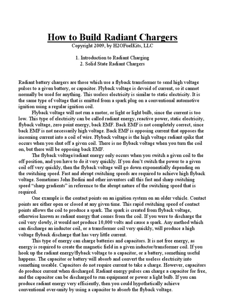 How To Build Radiant Chargers | PDF | Inductor | Transformer