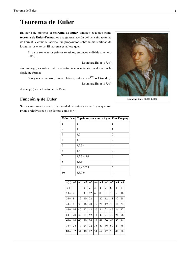 Teorema de Euler | PDF | Expresiones lógicas | Matemática Elemental