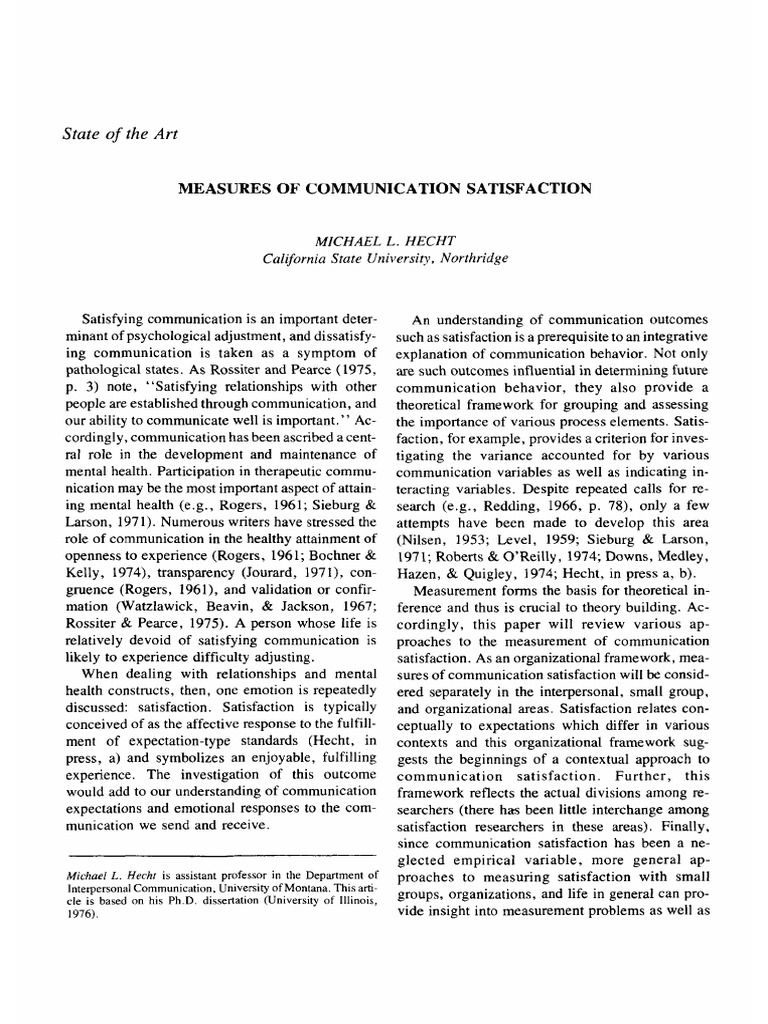 Communication Satisfaction | PDF | Validity (Statistics) | Factor Analysis