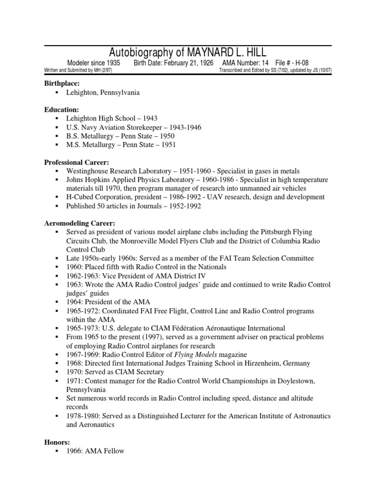 Maynard L. Hill: Aeromodeling Legacy | PDF | Glider (Sailplane ...