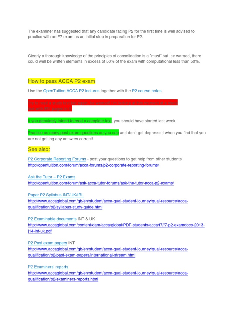 How To Pass The P2 Exam | PDF | Test (Assessment) | Test/Examination