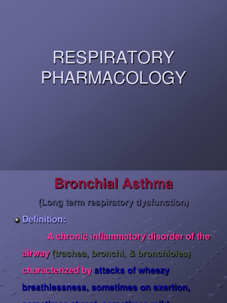 Respiratory Pharmacology | PDF | Asthma | Epinephrine