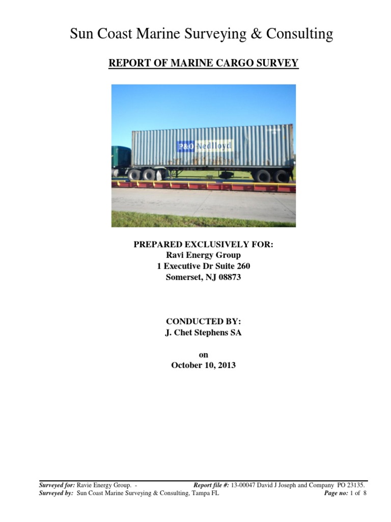 Cargo Survey Sample | PDF | Cargo | Trade