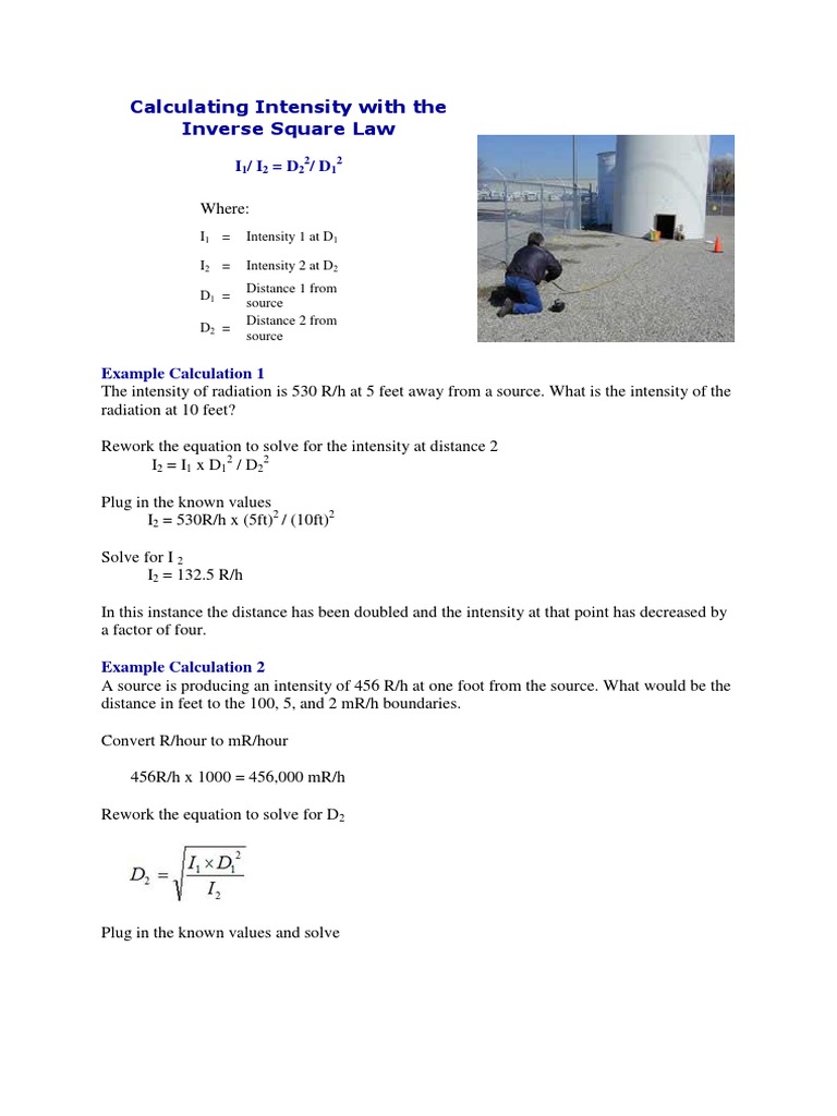 Calculating Intensity With The Inverse Square Law (1) TTTTTTTTTTTT ...