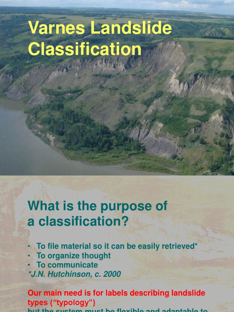Landslide Classification Landslide Sedimentology