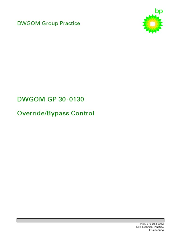 Override Bypass Control | PDF | Safety | Engineering