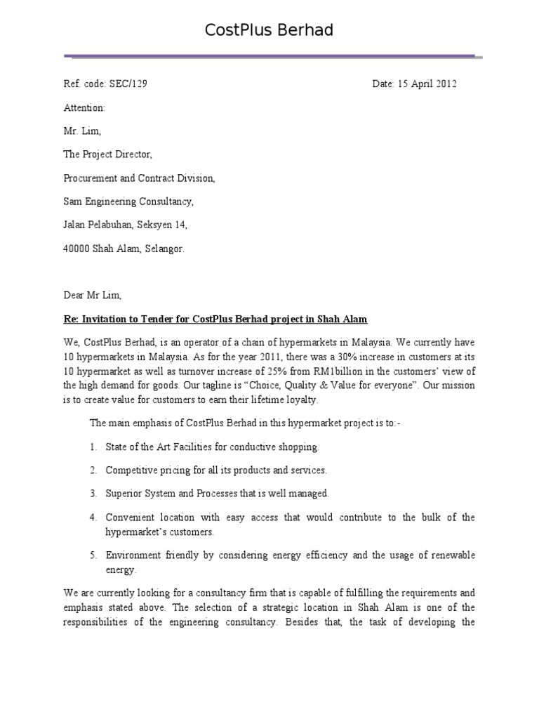 Tender Invitation | PDF