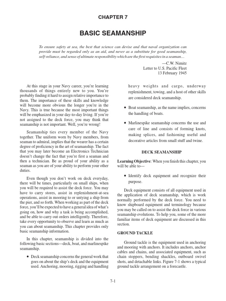Basic Seamanship Skills Overview | PDF | Rope | Knot