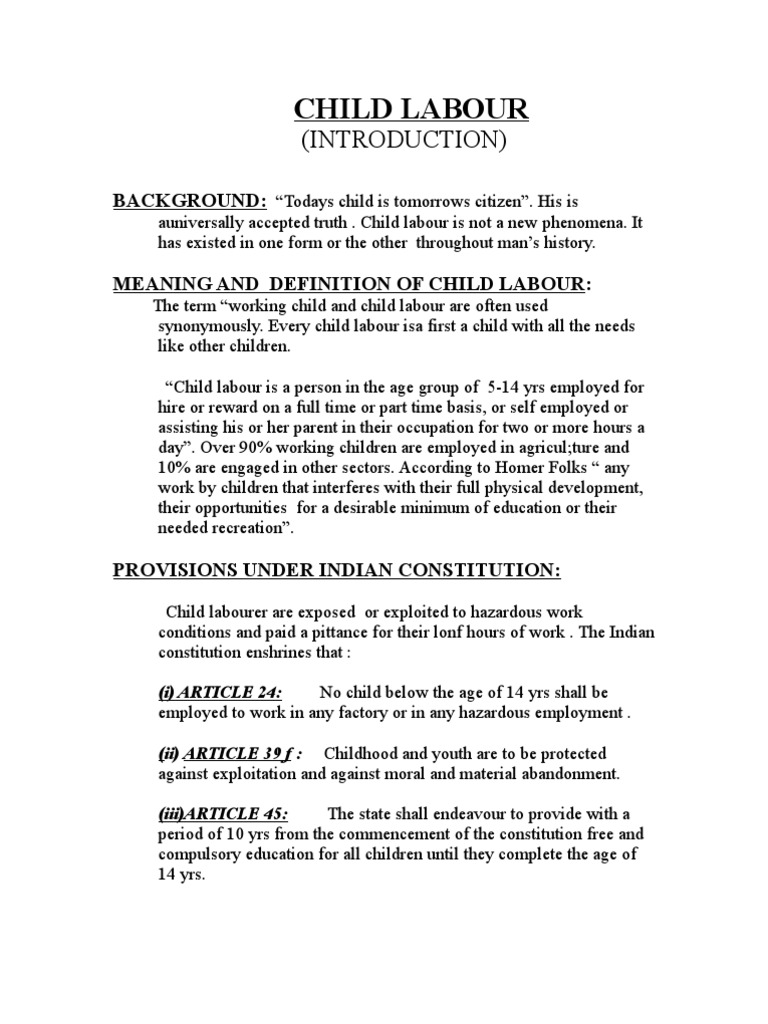 Child Labour | PDF | Child Labour | Employment