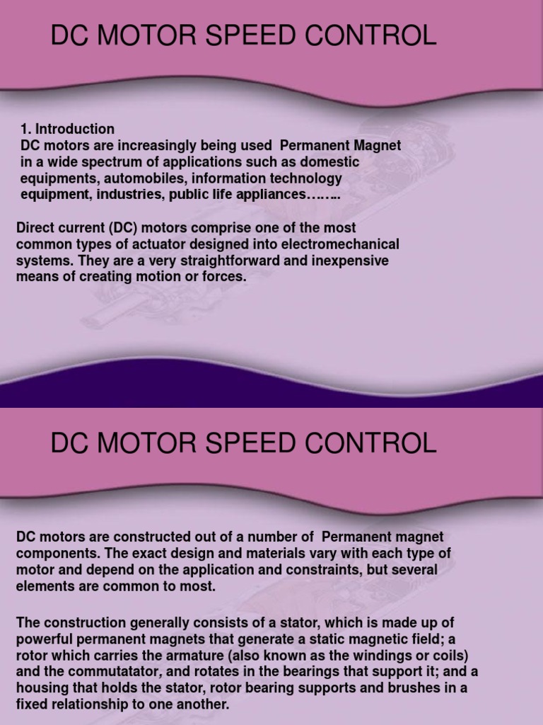 Novel Method PMDC Motor Speed Control | PDF | Electrical Components ...