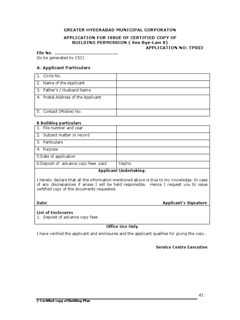 Building Permission Copy | Government Information | Government