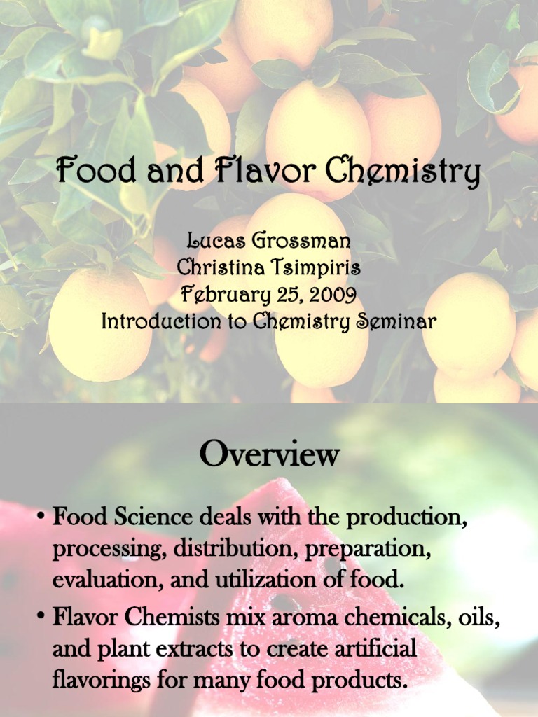Overview of Food and Flavor Chemistry | PDF | Career & Growth ...