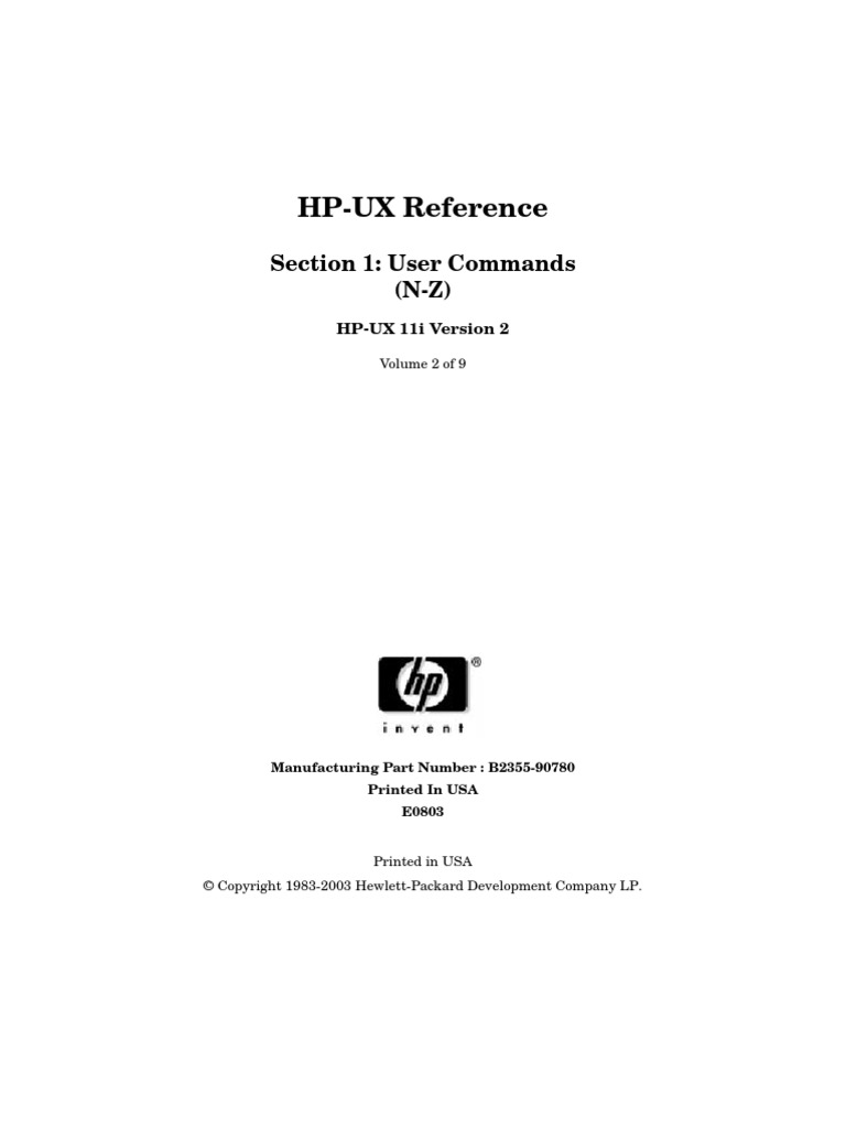 Hpux Command N Z Pdf Command Line Interface Copyright