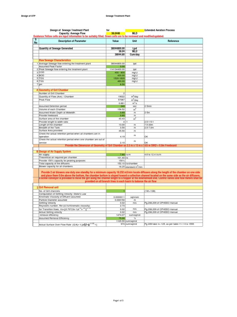 Grit Chamber Design for STP | PDF | Sewage Treatment | Pump
