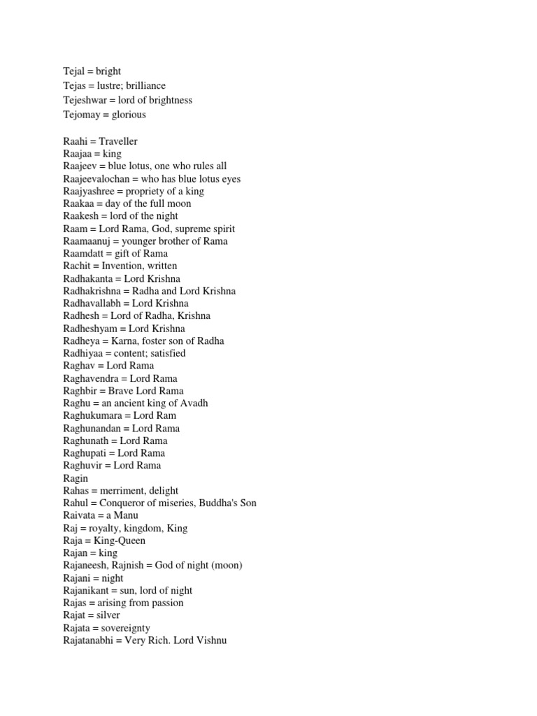 Tejal | PDF | Rama | Krishna
