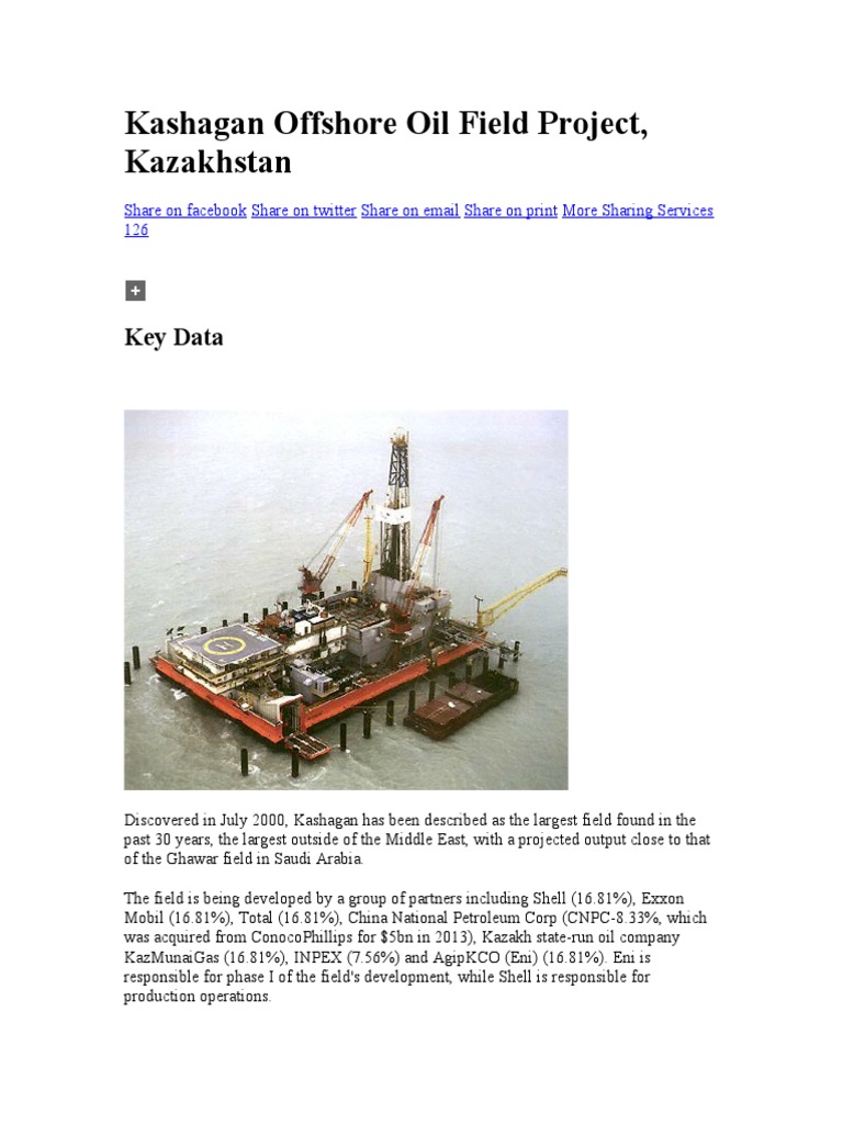 Kashagan Oil Field Project Overview | PDF | Petroleum | Energy And Resource