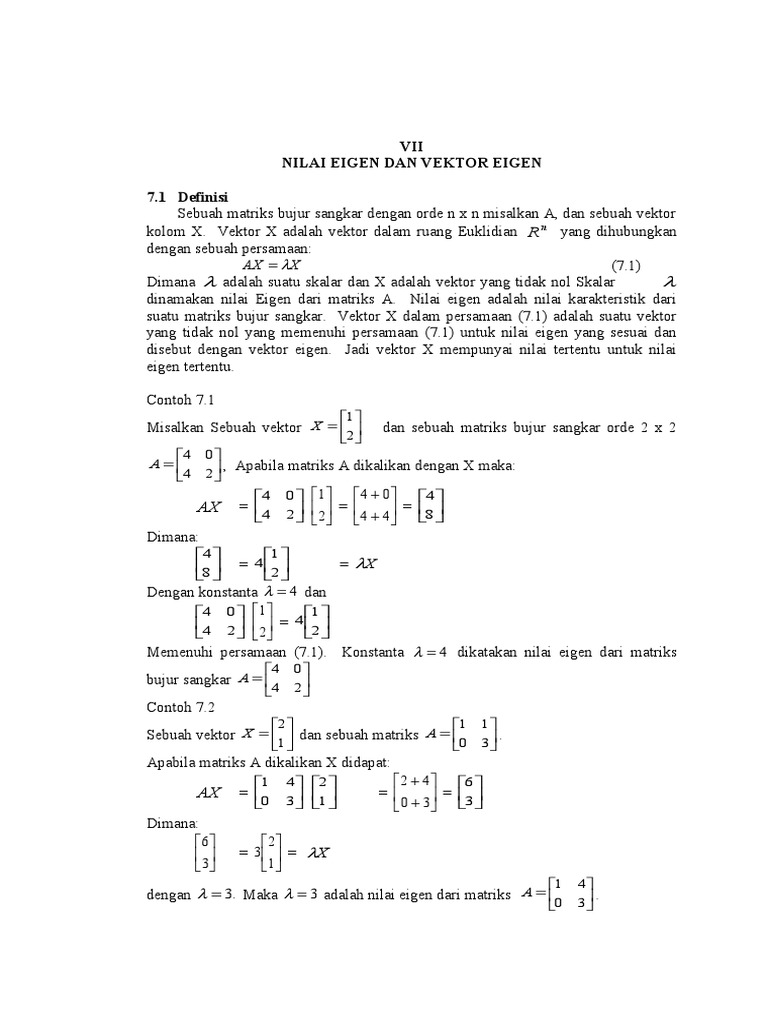 Aljab7 Nilai Eigen and Vektor Pada Matriks | PDF