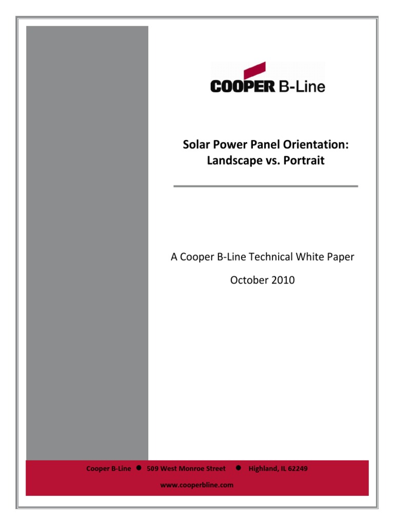 Panel Orientation Landscape Vs Portrait Solar | PDF | Solar Panel | Sun