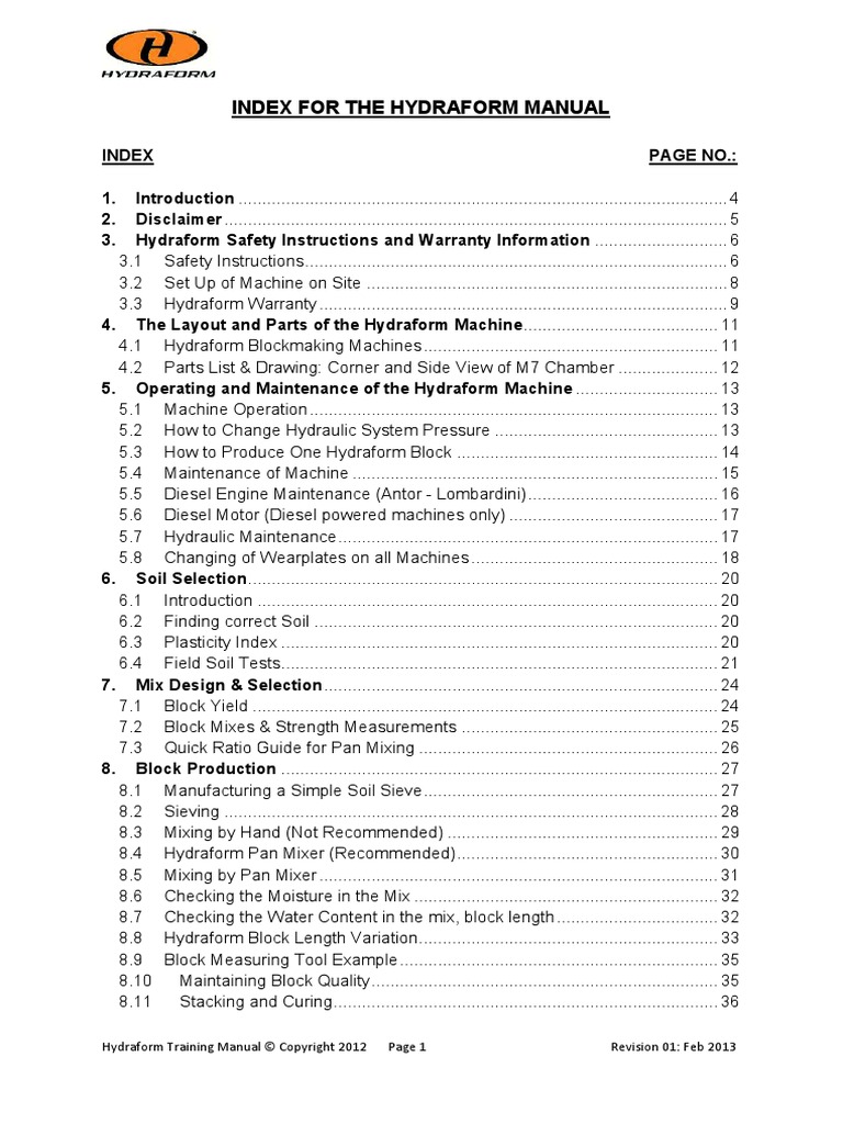 Hydraform Complete Manual Feb 2013 v1 PART 1 | PDF | Pascal (Unit ...