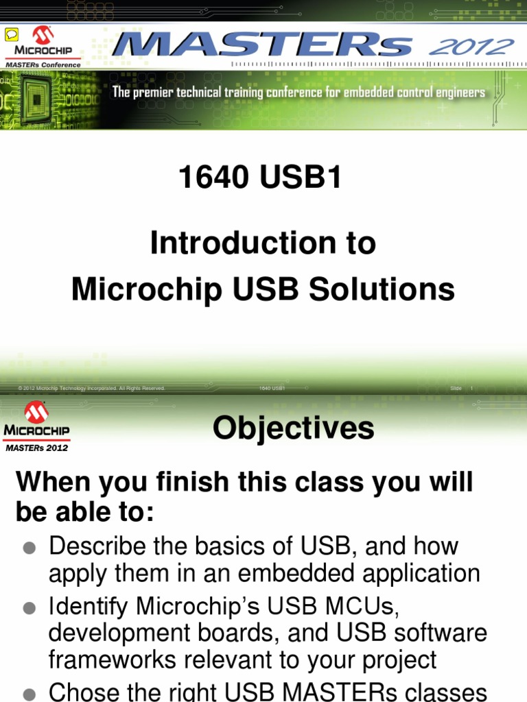 Masters 2012 - Introduction To Microchip USB Solutions | PDF | Pic ...
