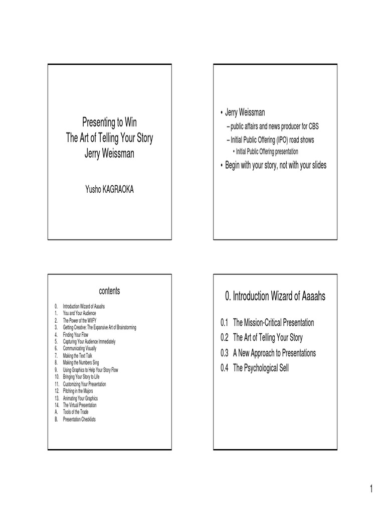 Presenting To Win 01-04 | PDF | Brainstorming | Persuasion