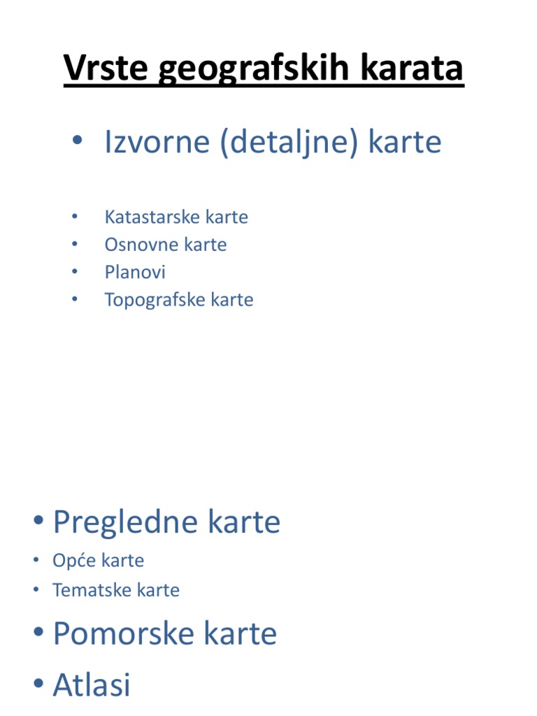 Vrste Geografskih Karata | PDF