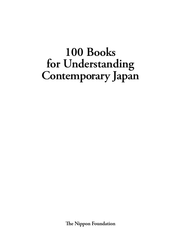 100 Books To Understand Contemporary Japan by Nippon Foundation | PDF ...