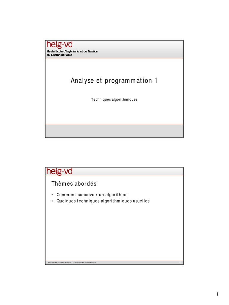 APR1 8 Techniques Algorithmiques | PDF