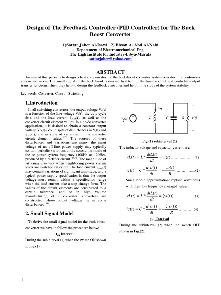 PID Buck-Boost | PDF | Control Theory | Power Supply
