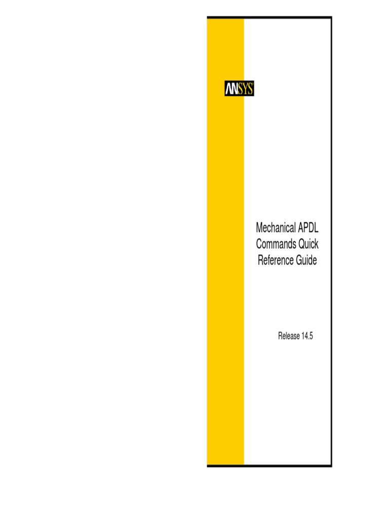 Mechanical APDL Commands Quick Reference | PDF | Information Technology Management | Theoretical ...