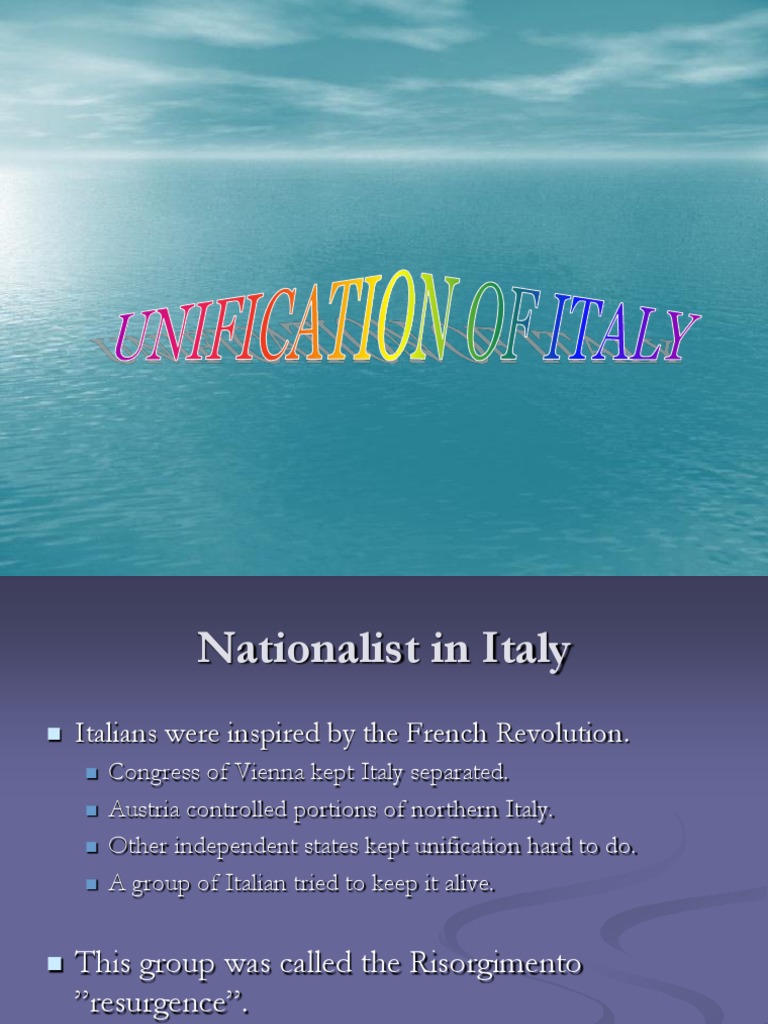 Unification of ITALY | PDF