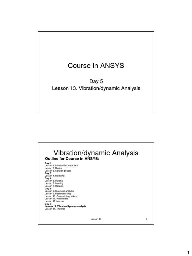 ANSYS For Harmonic Transient and PSD | PDF