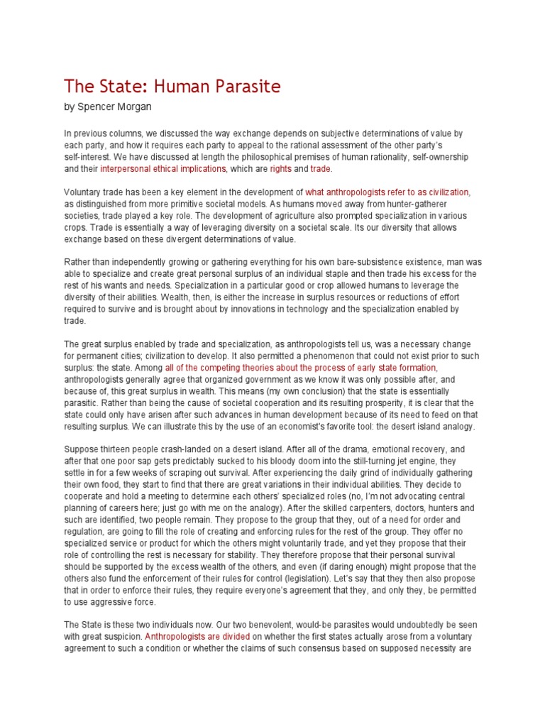 Morgan 9 The State Human Parasite | PDF