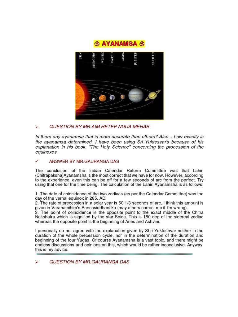 Ayanamsa | Download Free PDF | Divination | New Age Practices