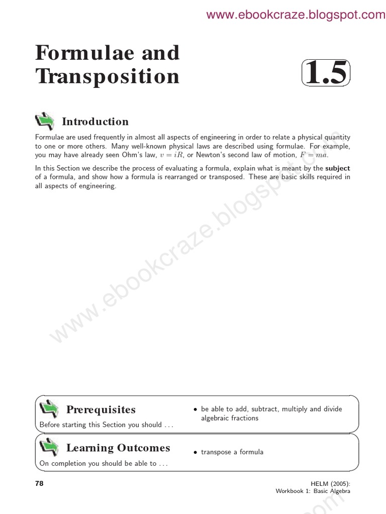 Formulae and Transposition | PDF | Area | Formula