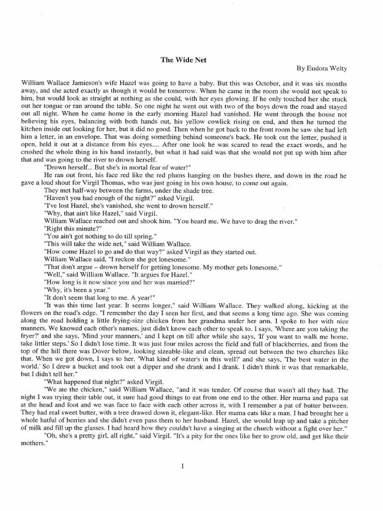 The Wide Net - Neudora Welty | PDF