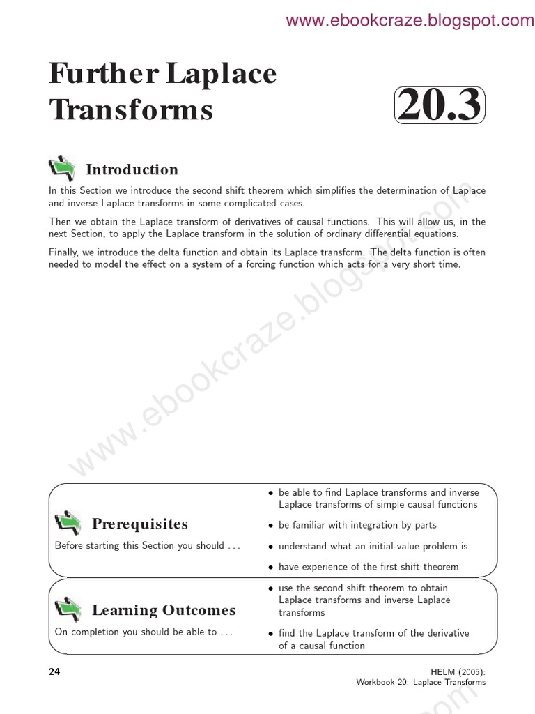 20 3 FRTHR Laplce Trnsforms | PDF | Laplace Transform | Limit (Mathematics)