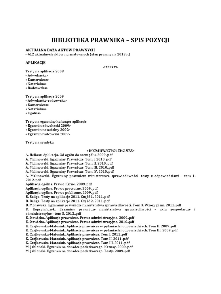 Spis Uproszczony | PDF