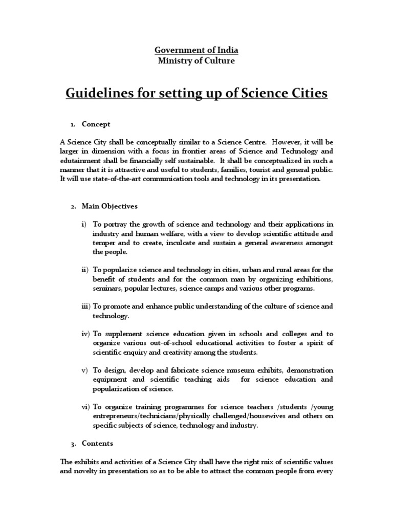 Science Center Guidelines | PDF | Science Education | Science