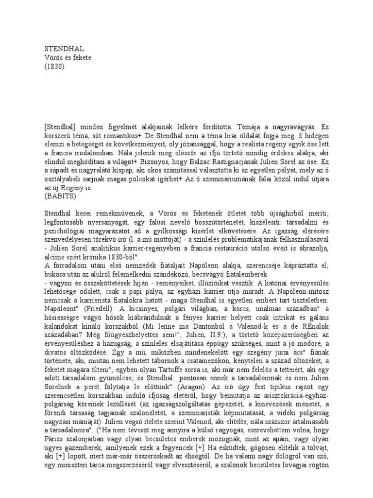 13 - Stendhal - Vörös És Fekete | PDF