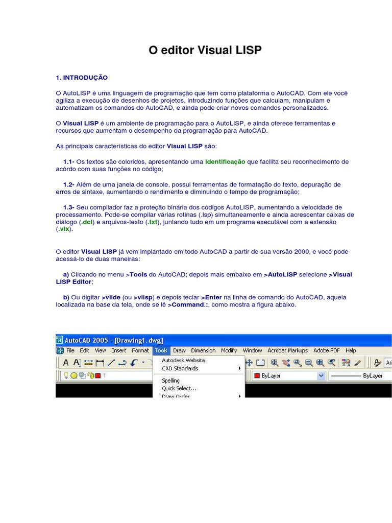 O Editor Visual LISP | PDF | Janela (informática) | Auto Cad