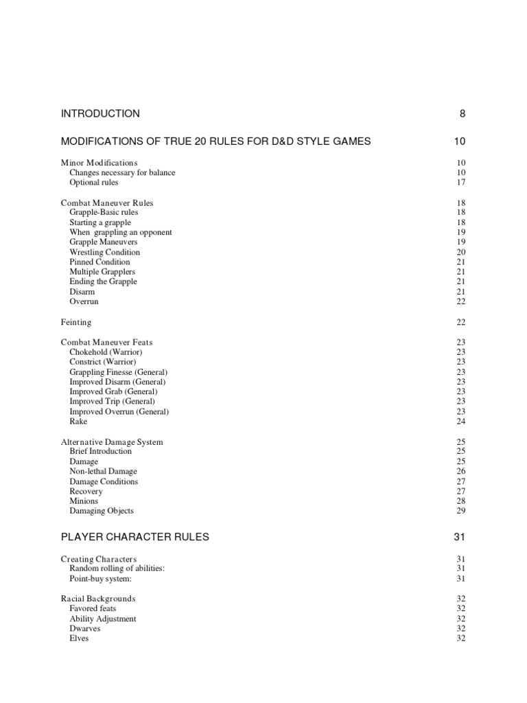 True20 - D&D Conversion-V2-1 PDF | PDF | Dungeons & Dragons | Leisure