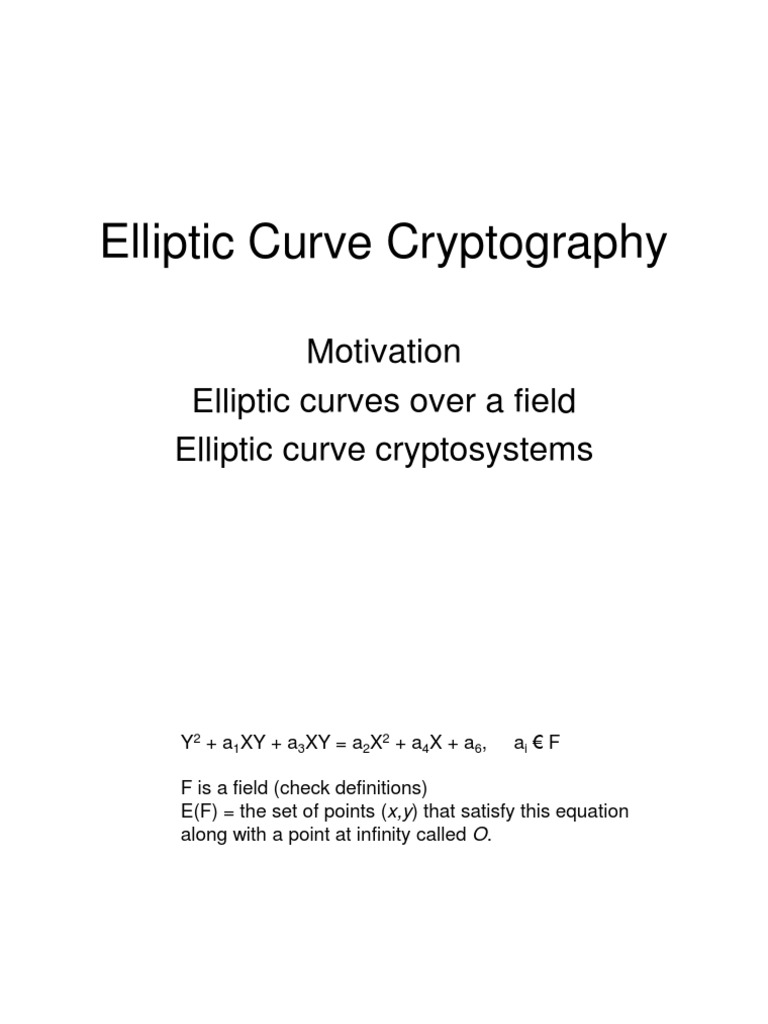Understanding Elliptic Curve Cryptography | PDF