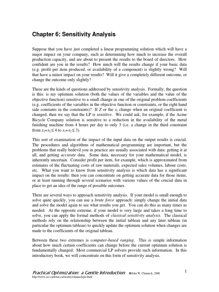Sensitive Analysis | PDF