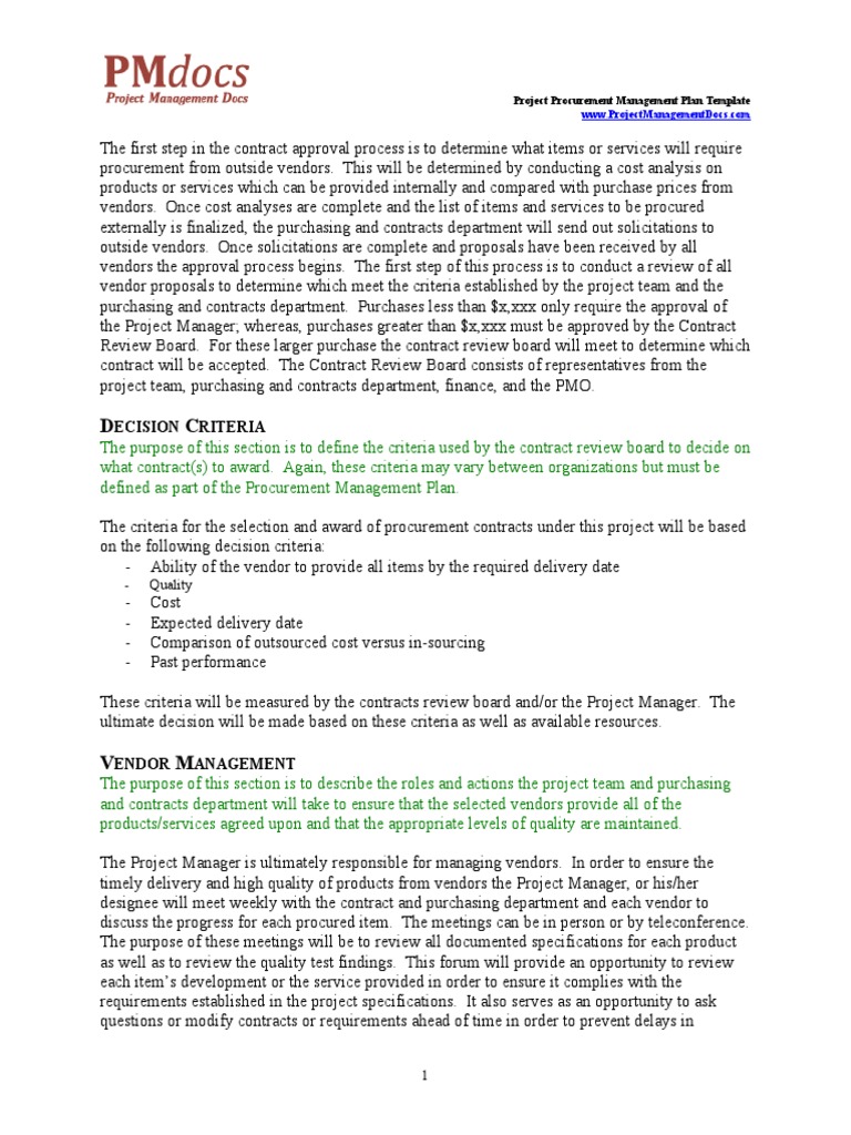 Procurement Management | PDF | Procurement | Specification (Technical ...